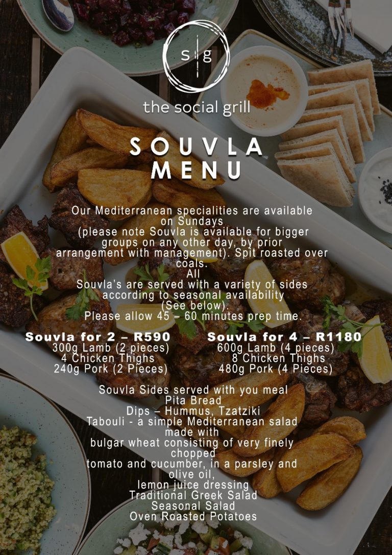 menus - the social grill